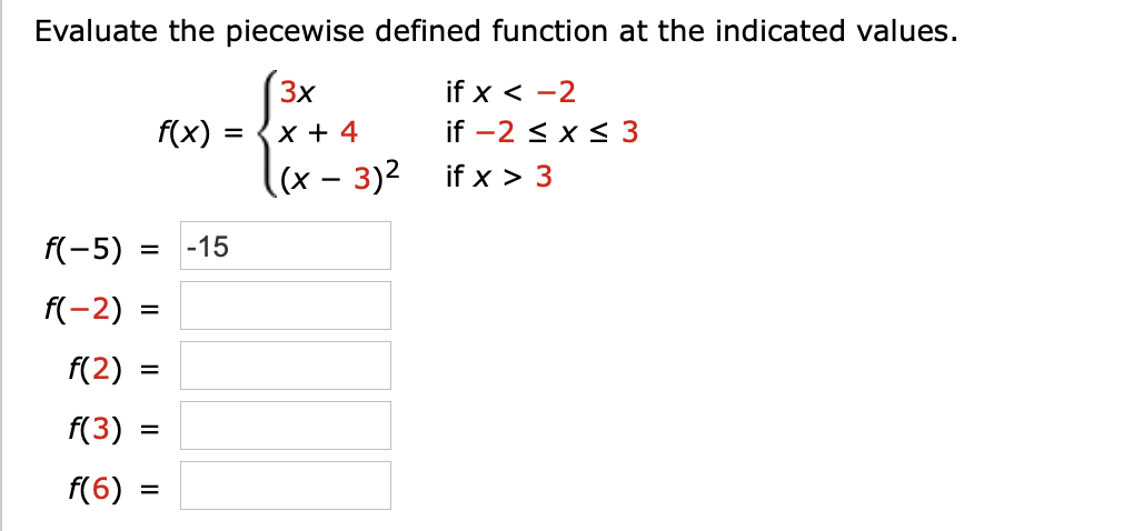 Solved Evaluate the piecewise defined function at the | Chegg.com