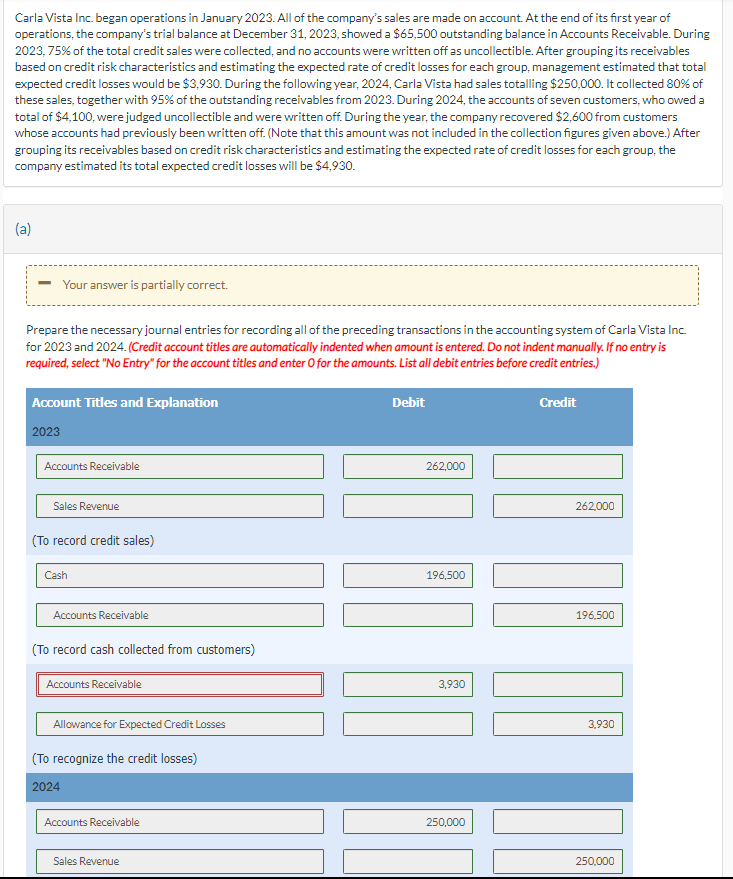 Solved Carla Vista Inc. began operations in January 2023. | Chegg.com