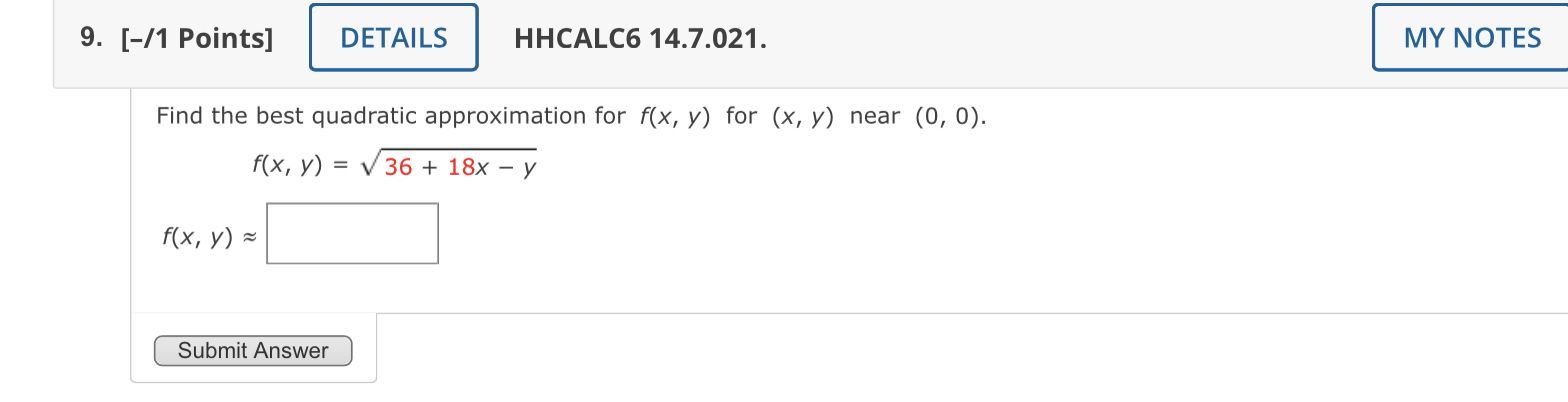 Solved 1 Points] HHCALC6 14.7.021. Find the best quadratic | Chegg.com