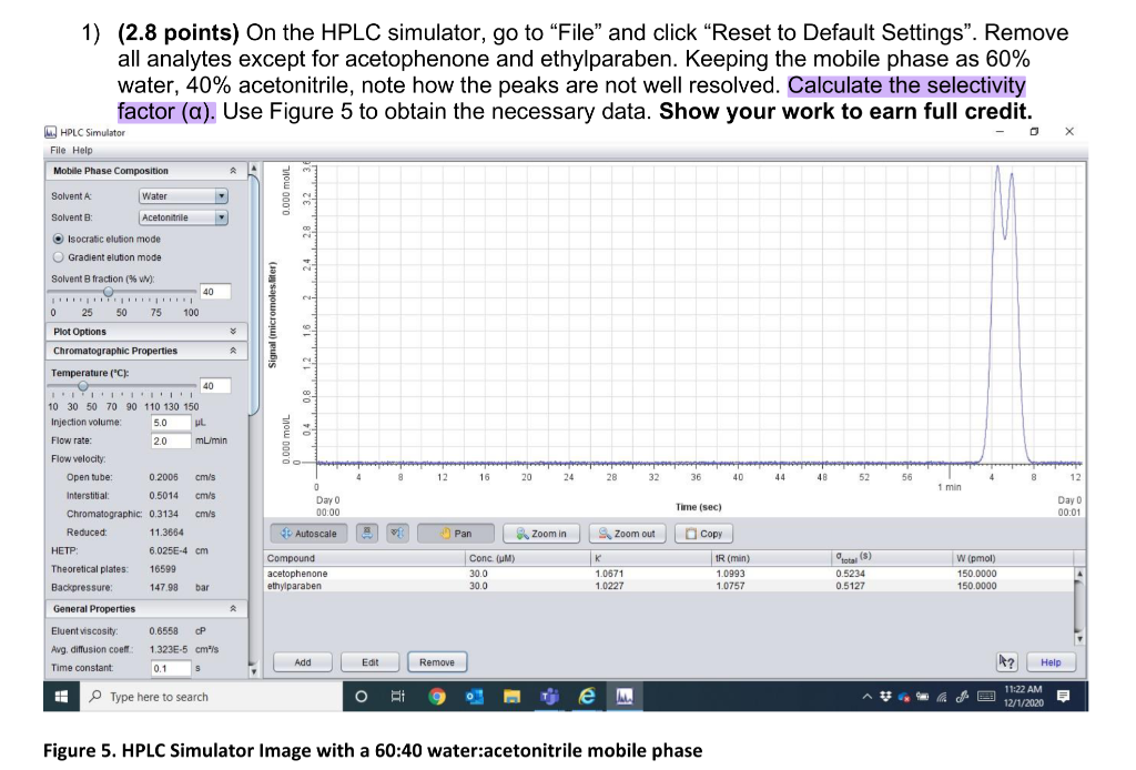 1) (2.8 points) On the HPLC simulator, go to "File" | Chegg.com