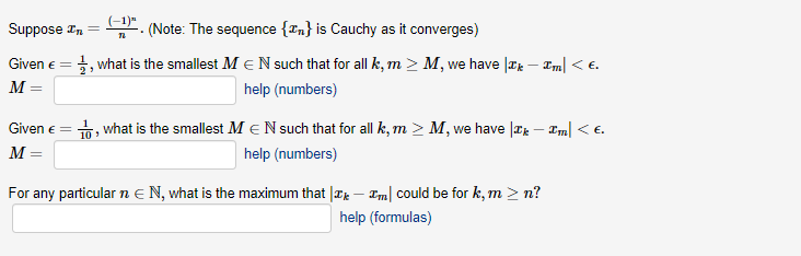 Solved Suppose xn=n(−1)n⋅ (Note: The sequence {xn} is Cauchy | Chegg.com