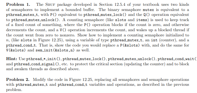 Solved Problem 1. The SBUF package developed in Section | Chegg.com