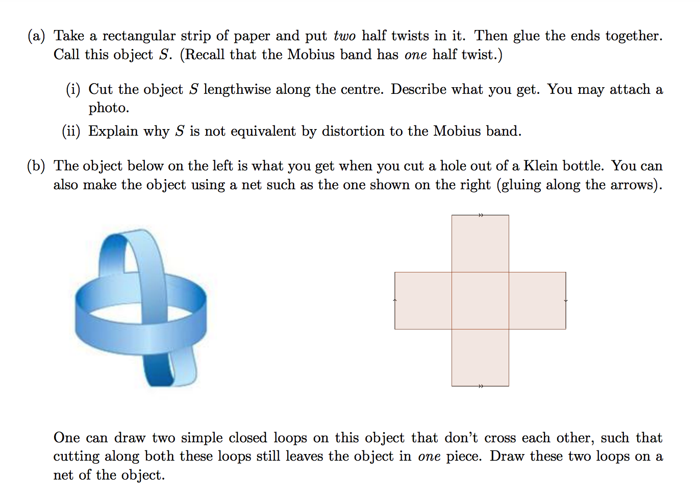Solved (a) Take a rectangular strip of paper and put two | Chegg.com