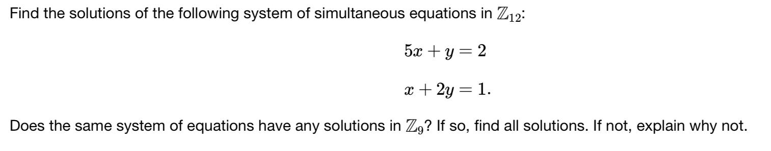 Solved Find the solutions of the following system of | Chegg.com