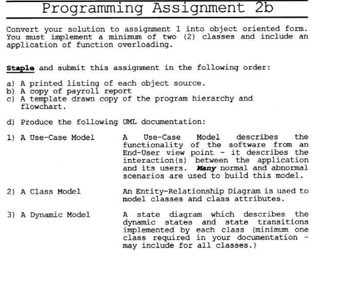 Modify the Assign2b payroll to support the following | Chegg.com