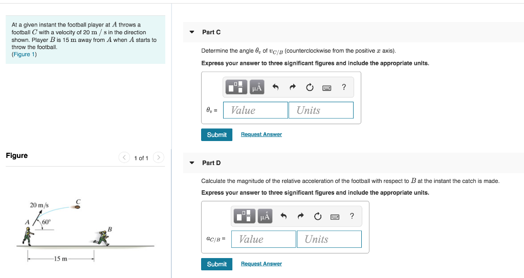 Solved M Review At a given instant the football player at A | Chegg.com