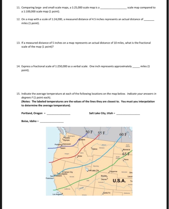 Solved 11 Comparing Large And Small scale Maps A 1 25 000 Chegg