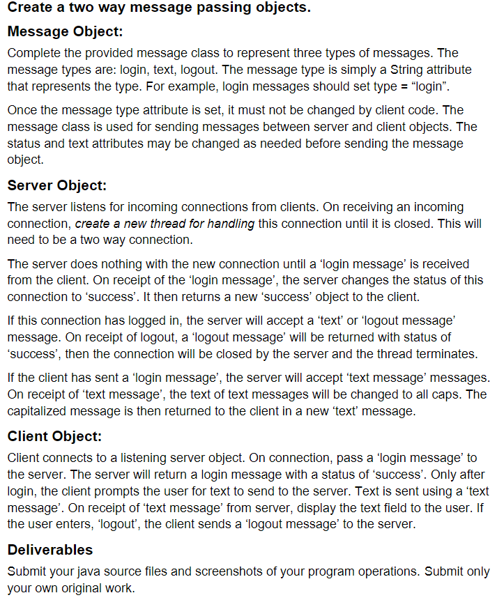 Solved Submit your java source files and screenshots of your | Chegg.com