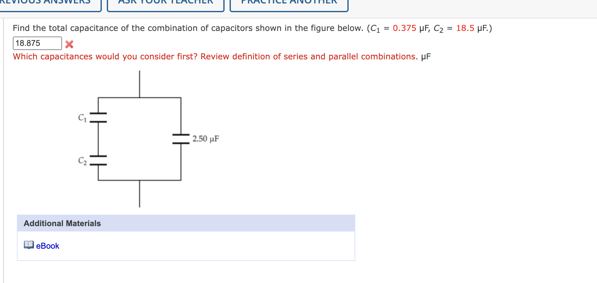 Solved Find the total capacitance of the combination of | Chegg.com