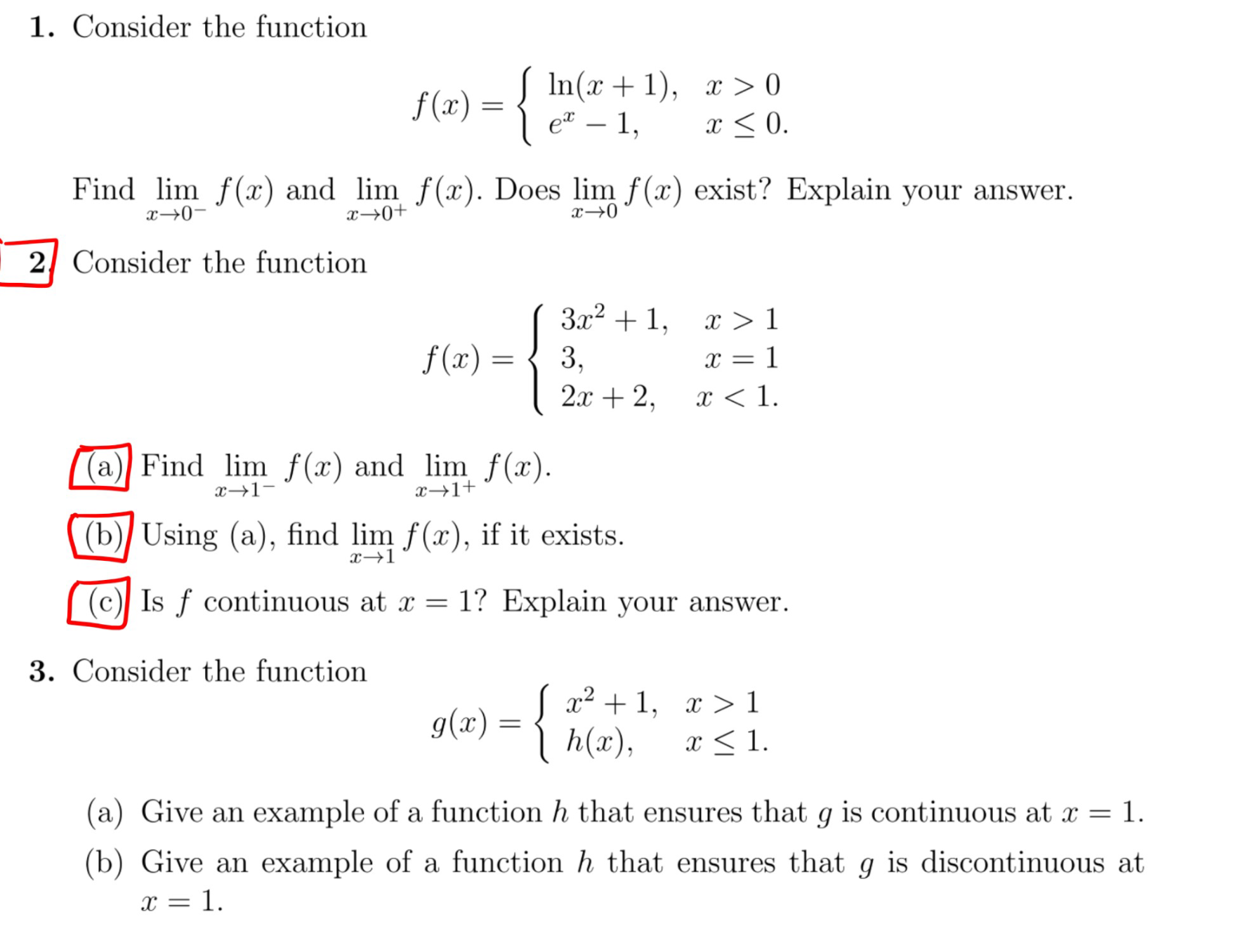 Consider the functionf(x)={ln(x+1),x>0ex-1,x≤0.Find | Chegg.com