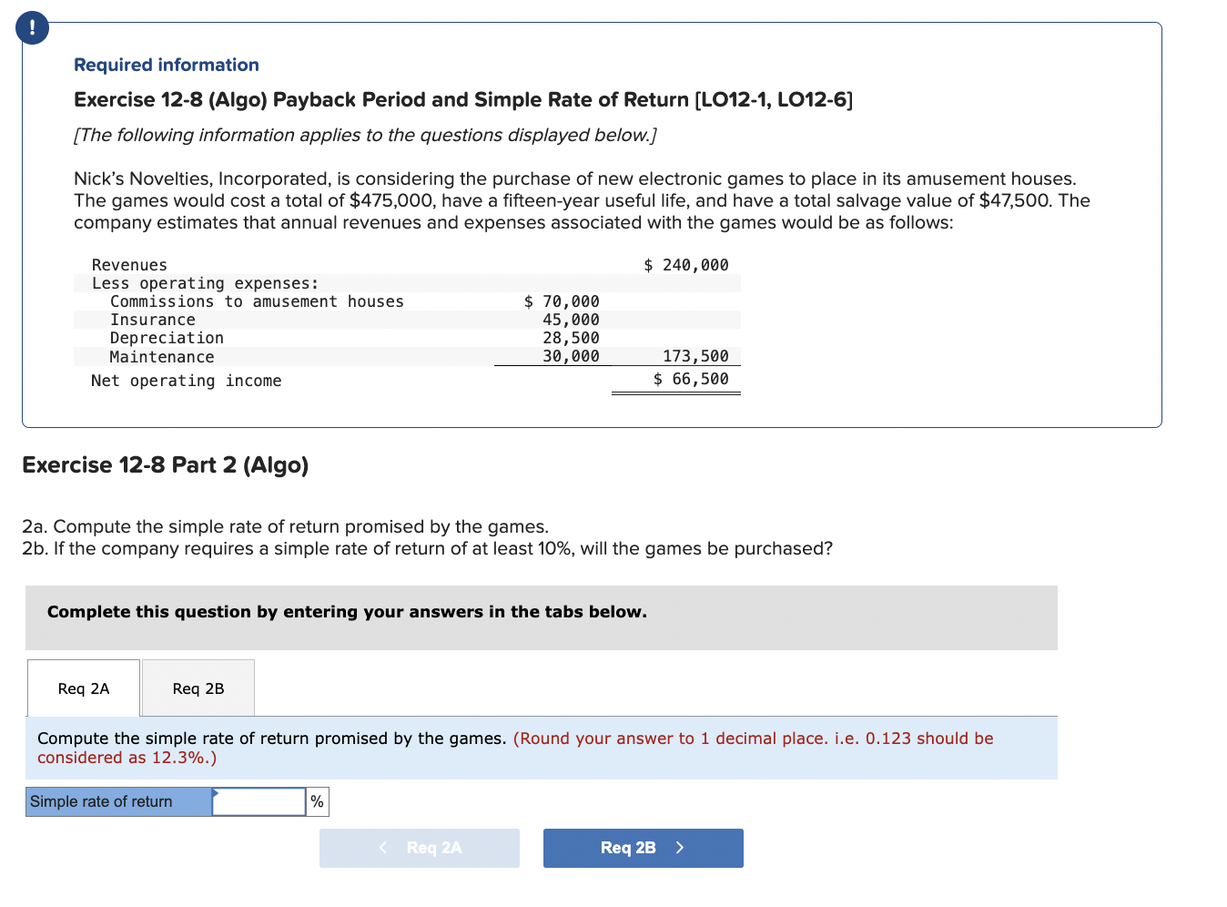 Solved Required information Exercise 12-8 (Algo) Payback | Chegg.com