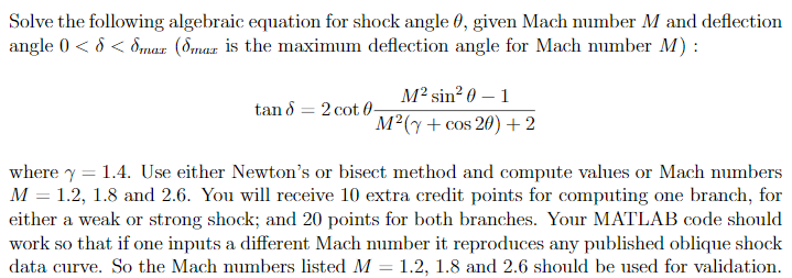 Solve the following algebraic equation for shock | Chegg.com