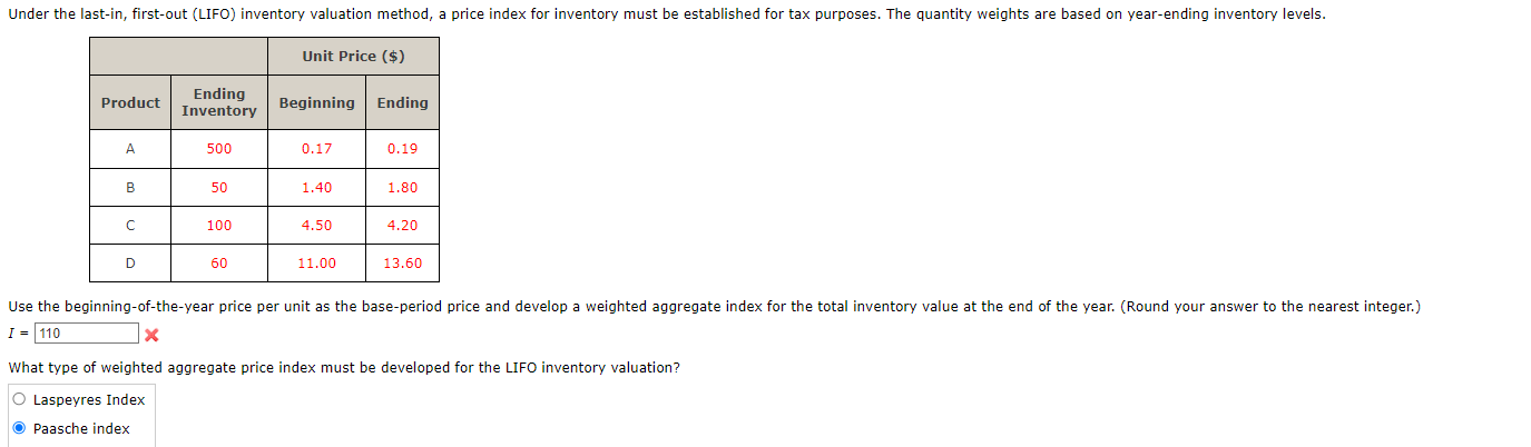 Solved I= 2 What type of weighted aggregate price index must | Chegg.com