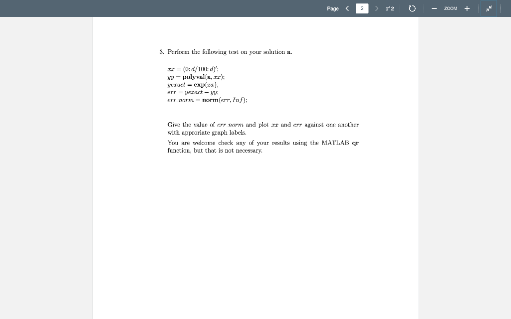 You are to write a MATLAB (or Octave) function cgs2 | Chegg.com