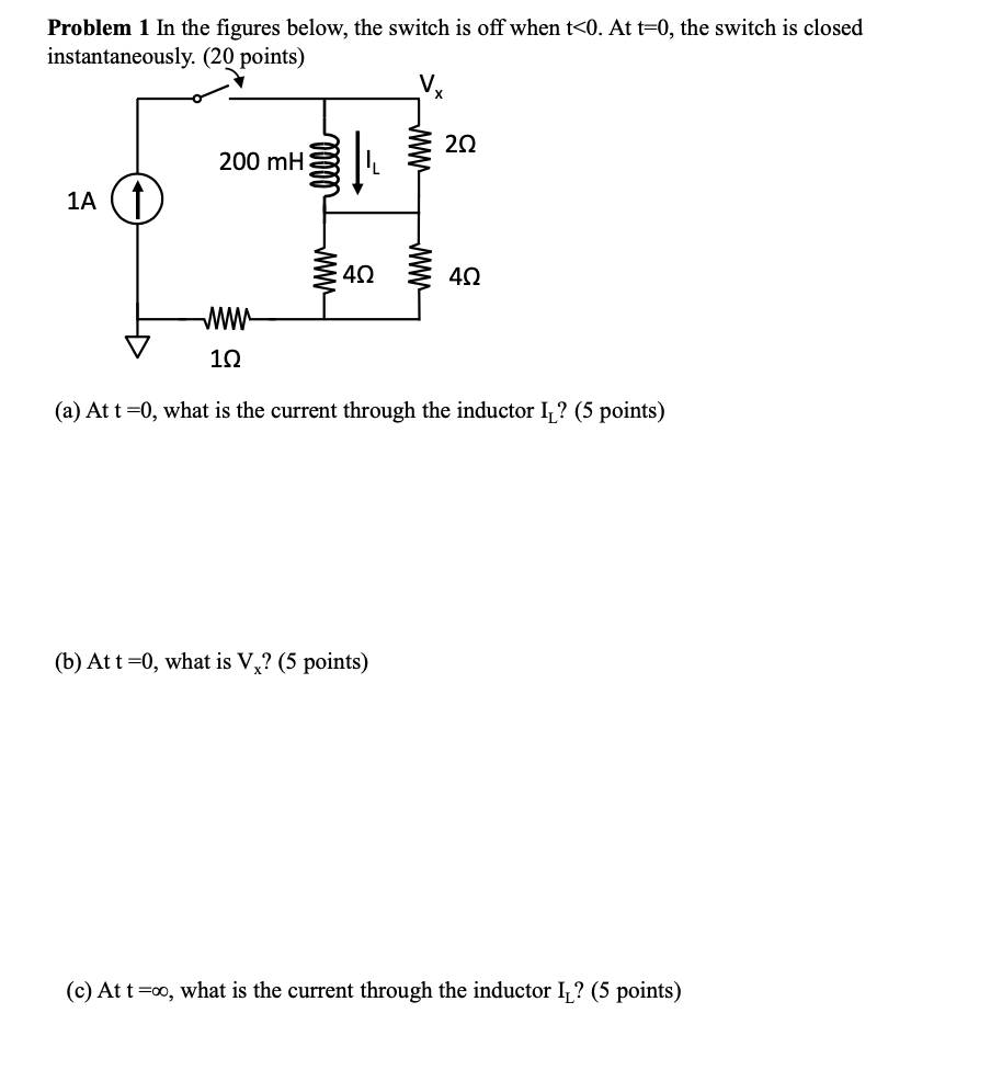 Solved Problem 1 In the figures below, the switch is off | Chegg.com
