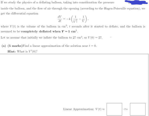 Solved If we study the physics of a deflating balloon, | Chegg.com