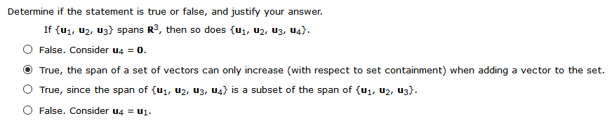 Solved Determine if the statement is true or false, and | Chegg.com