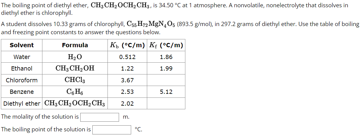 Solved The boiling point of diethyl ether, CH3CH2OCH2CH3, | Chegg.com