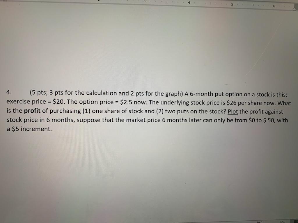 Solved 5 6 4. (5 pts; 3 pts for the calculation and 2 pts | Chegg.com