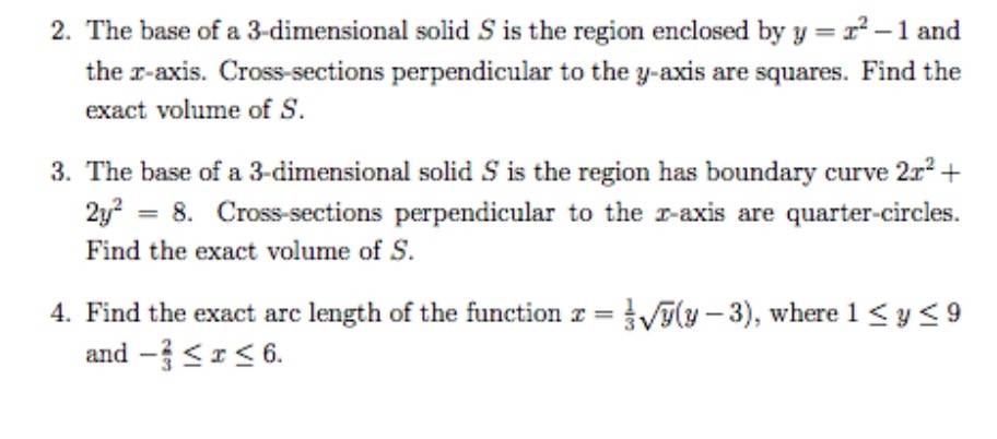 Solved 2. The base of a 3-dimensional solid S is the region | Chegg.com