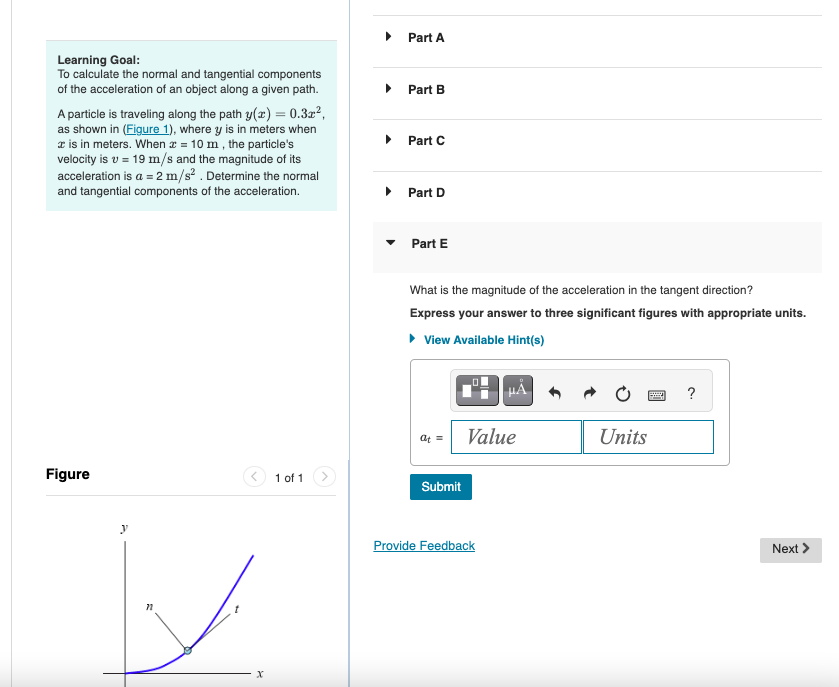 Learning Goal: To calculate the normal and tangential | Chegg.com