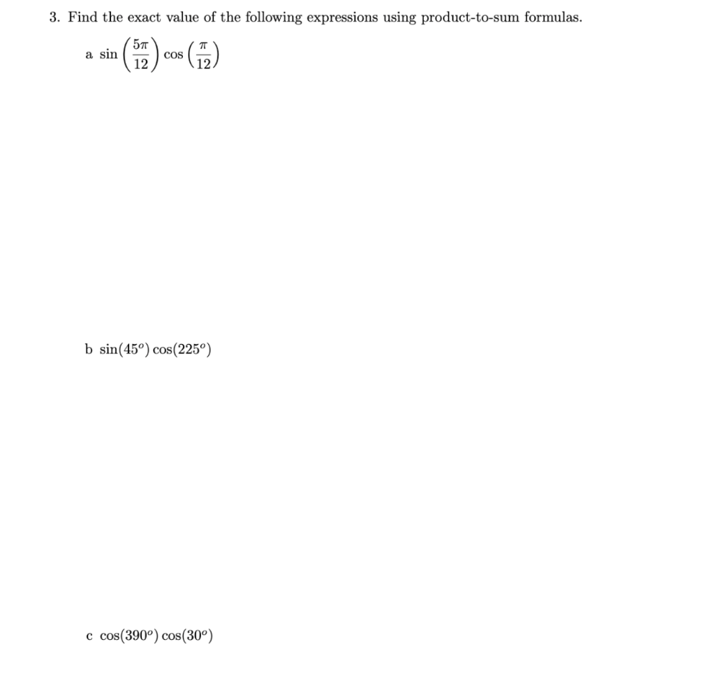 Solved 1. Rewrite the following products as a sum or | Chegg.com
