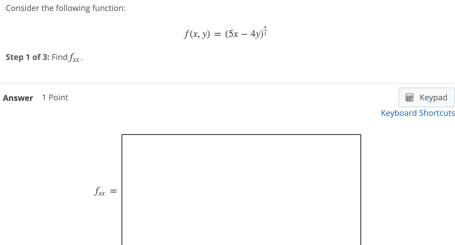 Solved Consider the following function: f(x, y) = (5x – 4y) | Chegg.com