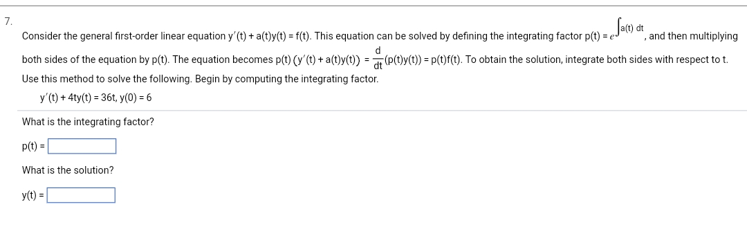 Solved Consider the general first-order linear equation | Chegg.com