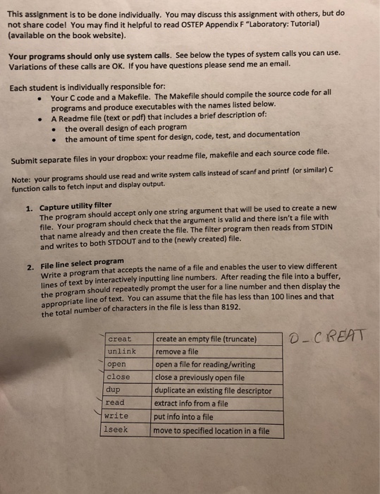 Solved This assignment is to be done individually. You may | Chegg.com