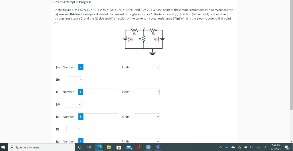 Solved Current Attempt in Progress In the figure £1 = 5.69 | Chegg.com