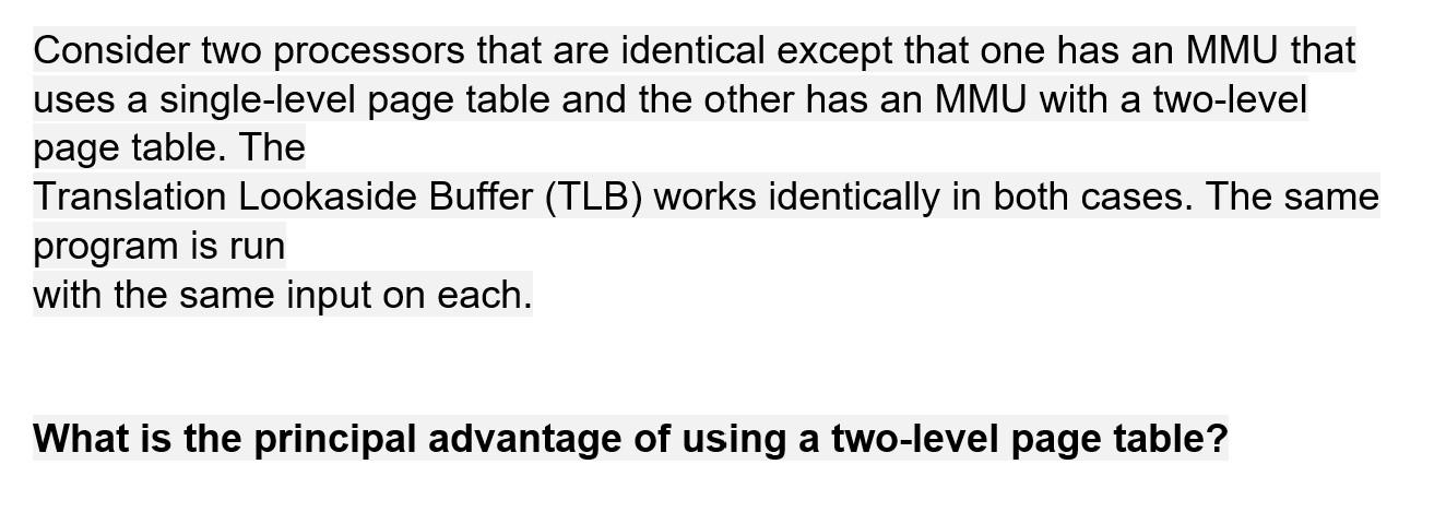 Solved Consider two processors that are identical except | Chegg.com