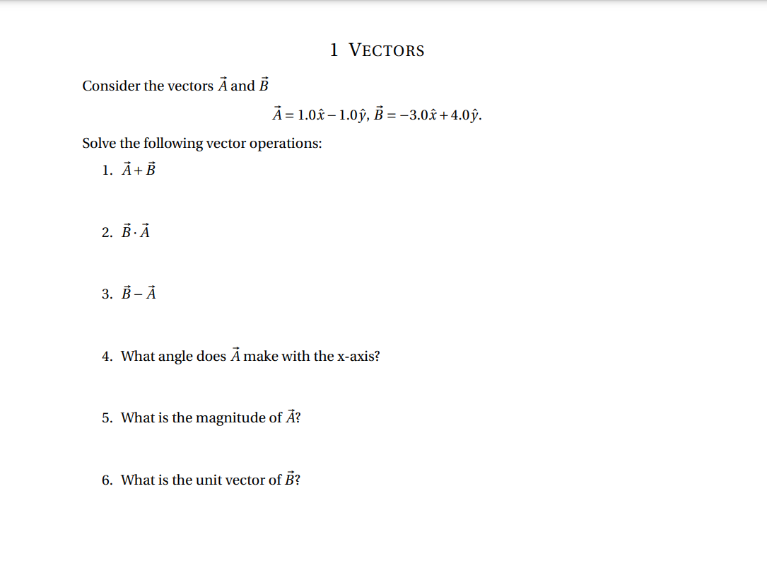 Solved Consider the vectors A and B | Chegg.com