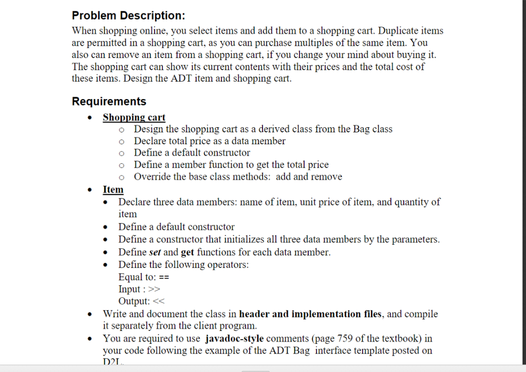 Solved Problem Description: When shopping online, you select | Chegg.com