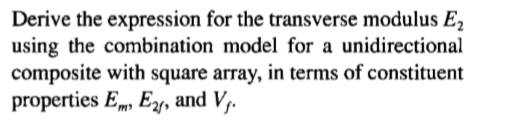 Solved Derive the expression for the transverse modulus E2 | Chegg.com
