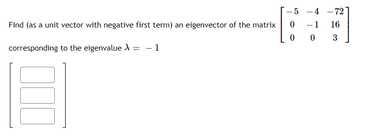 Solved Find (as a unit vector with negative first term) an | Chegg.com