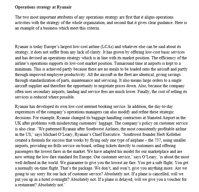 Solved - Operations processes differ in their four Vs. | Chegg.com