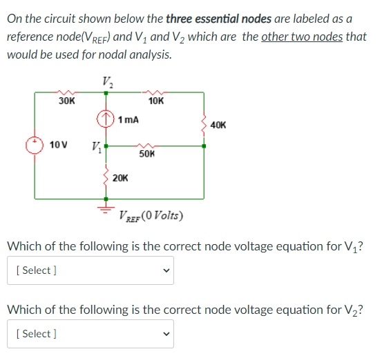 Solved On the circuit shown below the three essential nodes | Chegg.com