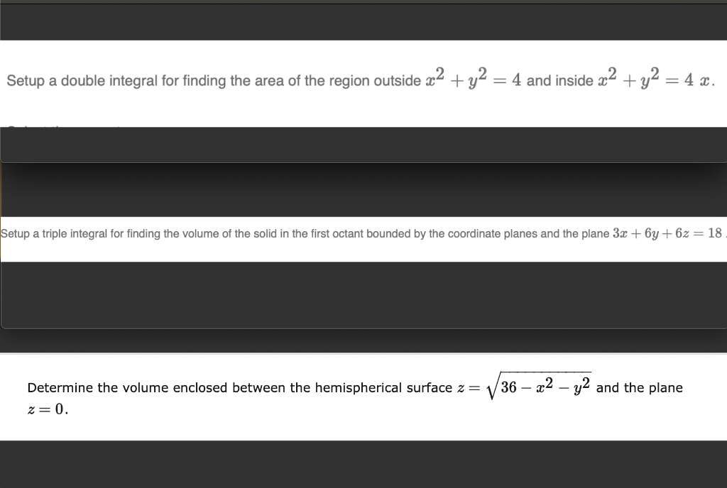 Solved Setup a double integral for finding the area of the | Chegg.com
