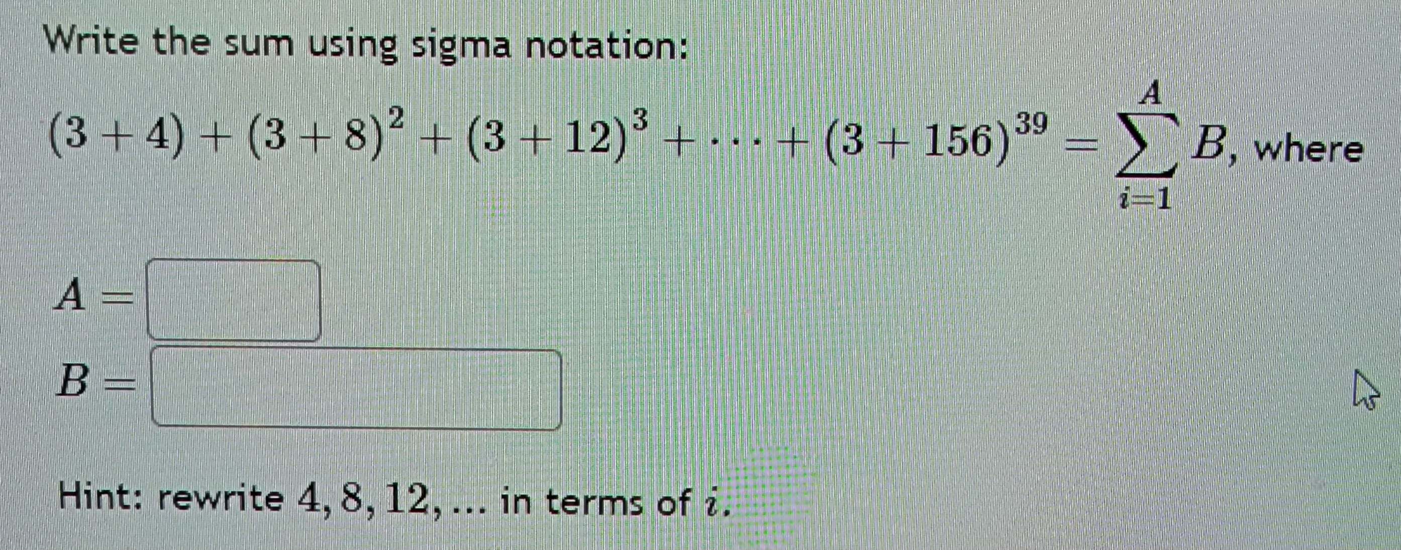 Solved How do you solve this? Thanks!Write the sum using | Chegg.com