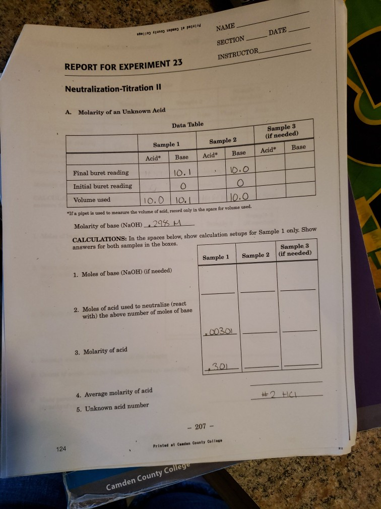 Solved p.1비서 NAME- SECTIONDATE INSTRUCTOR REPORT FOR | Chegg.com