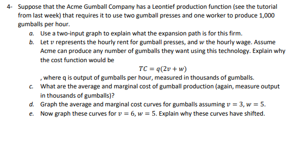 Solved Leontief production function (or fixed-proportions | Chegg.com