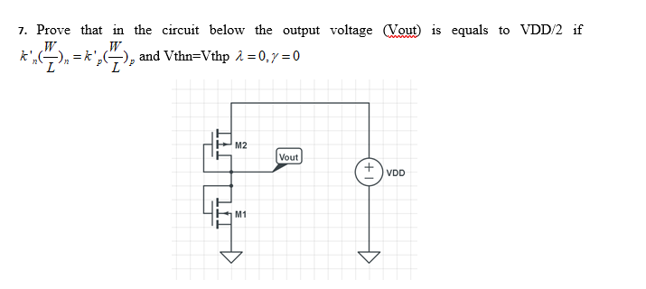 Solved 7. Prove that in the circuit below the output voltage | Chegg.com