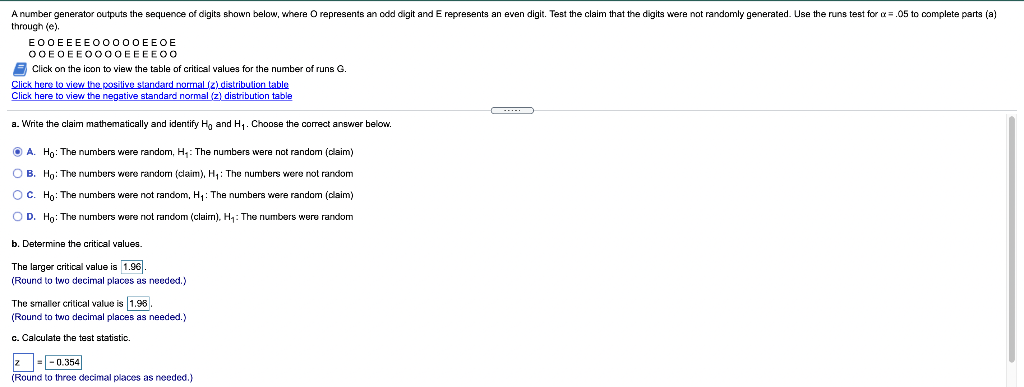Solved A number generator outputs the sequence of digits | Chegg.com