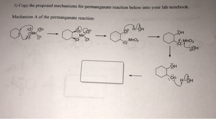 Solved 3) Copy the proposed mechanisms for permanganate | Chegg.com