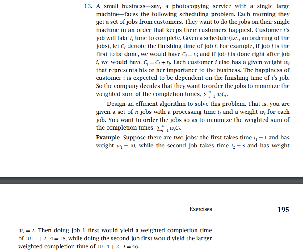 Solved 1. (25) [Minimizing weighted sum of job completion | Chegg.com