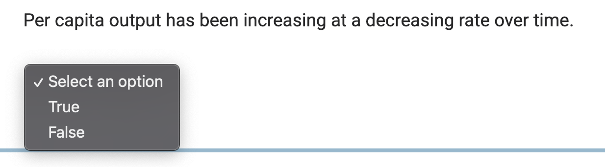 Solved Per capita output has been increasing at a decreasing | Chegg.com