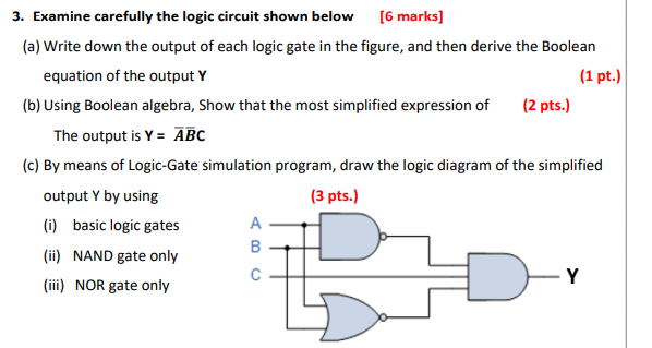Solved 3. Examine carefully the logic circuit shown below [6 | Chegg.com