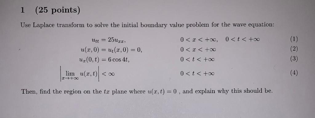 Solved Use Laplace transform to solve the initial boundary | Chegg.com
