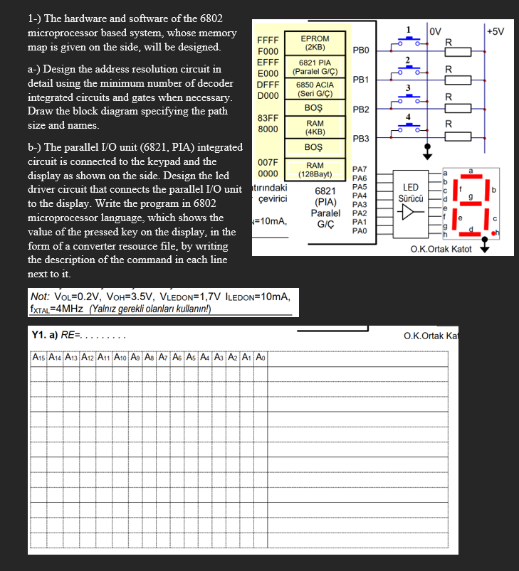 Solved 1-) The hardware and software of the 6802 | Chegg.com