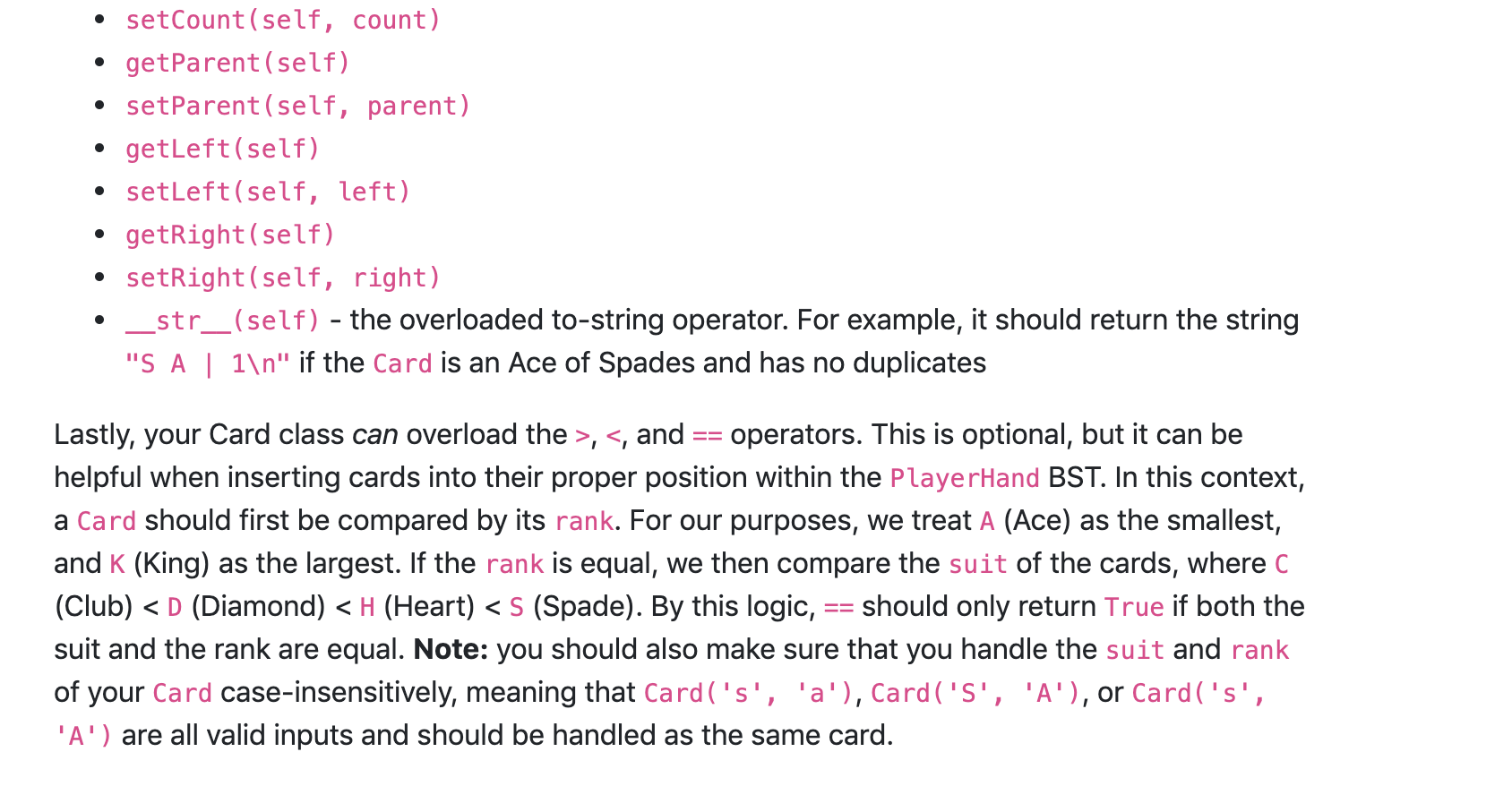 Solved The goal of this is to organize the cards in a Binary | Chegg.com
